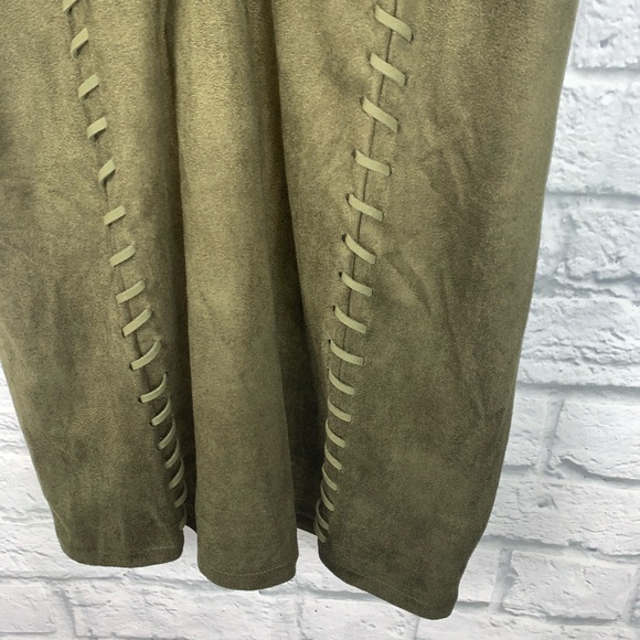 Solaris Style | Dresses | Solaris Style Olive Suede Lace Up Dress ...